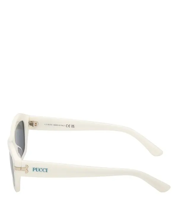 Emilio Pucci Geometric Sunglasses, 54mm - White/blue