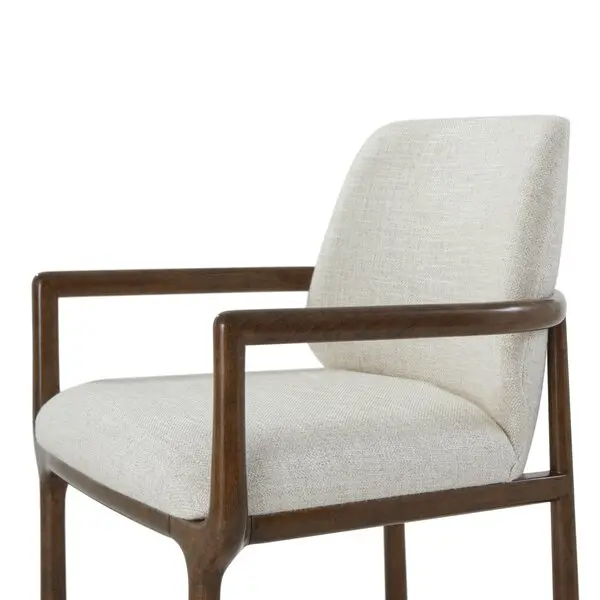 THEODORE ALEXANDER Kesden Dining Armchair - Gray/brown