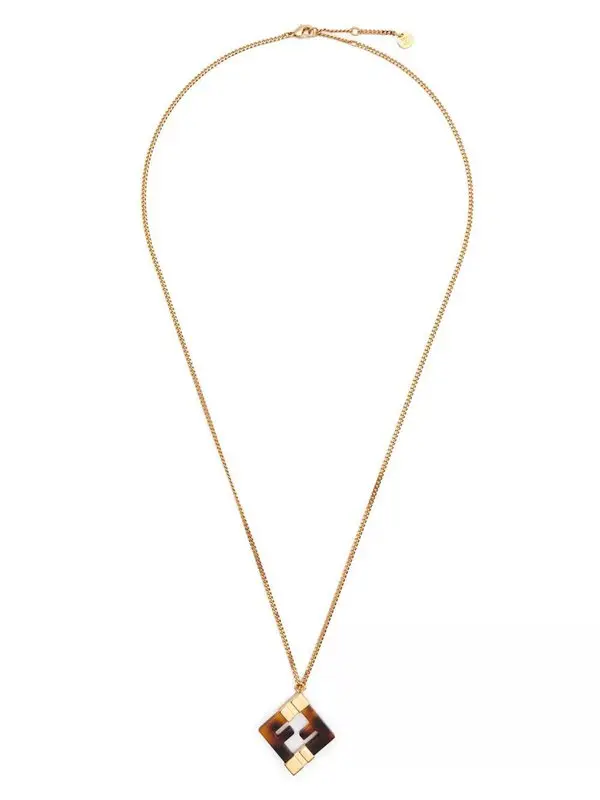Fendi Ff Pendant Necklace - Gold