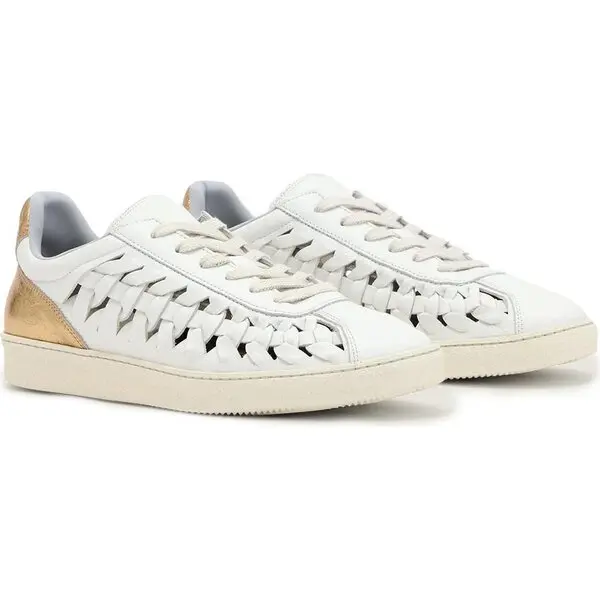 ALLSAINTS Velma Woven Sneakers - Chalk White/gold