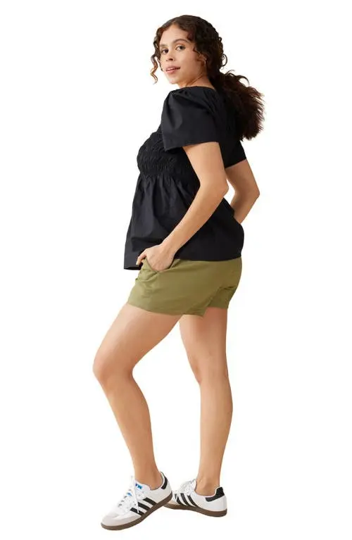 Ingrid & Isabel® Smocked Puff Sleeve Maternity Top