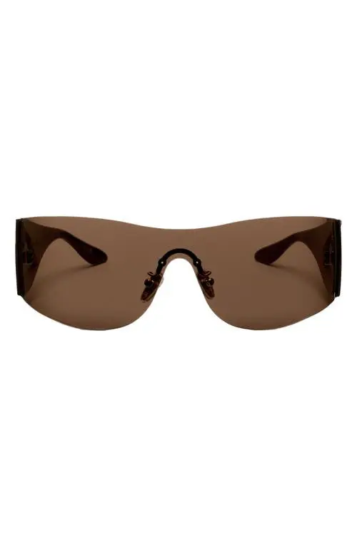 Dezi Wrap It Up Rimless Shield Sunglasses - Wrap It Up Chocolate / Brown