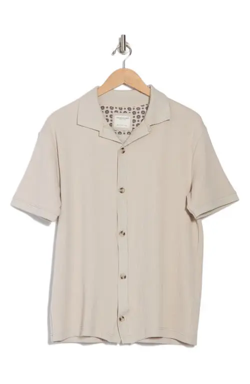 DENIM AND FLOWER Ribbed Knit Camp Shirt
