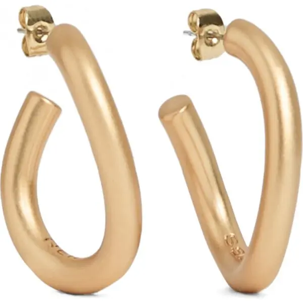 REISS Freya Wave Hoop Earrings - Gold Tone