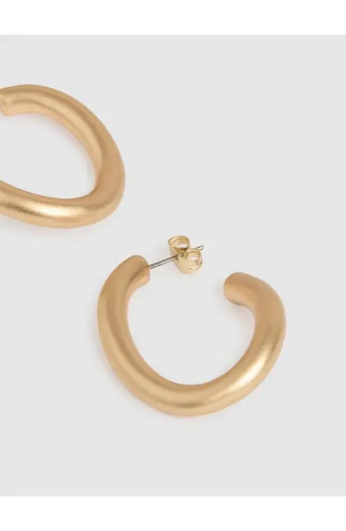 REISS Freya Wave Hoop Earrings - Gold Tone