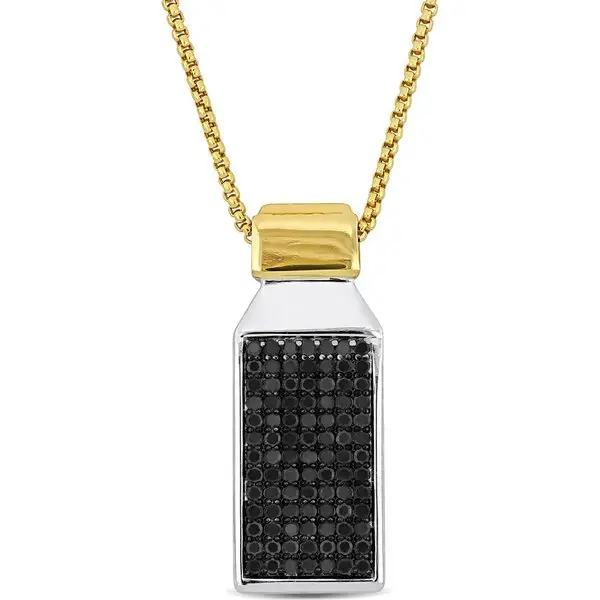 JULIANNA B. 14k Two-tone Gold Pendant Necklace - Black Diamond