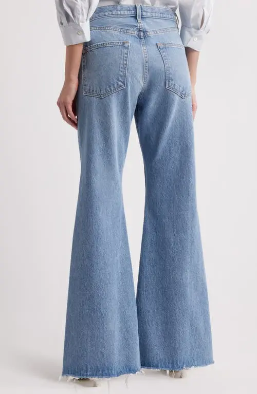 FRAME The Pixie Lax Frayed High-waist Flare Jeans