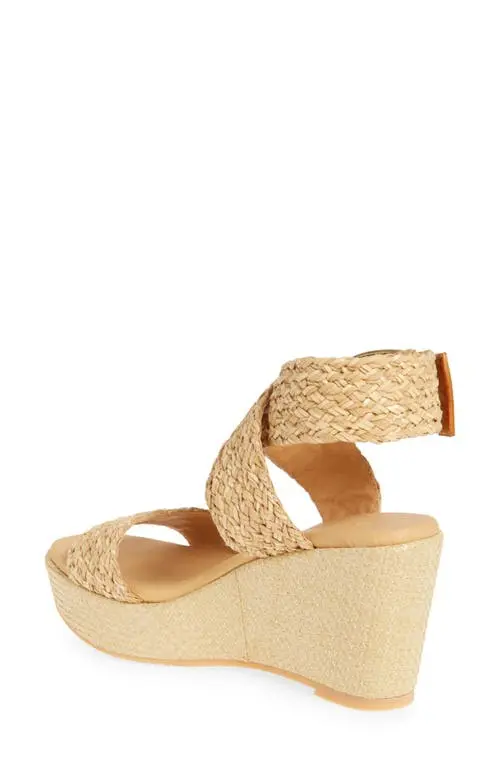 CHOCOLAT BLU Isabel Raffia Wedge Sandals