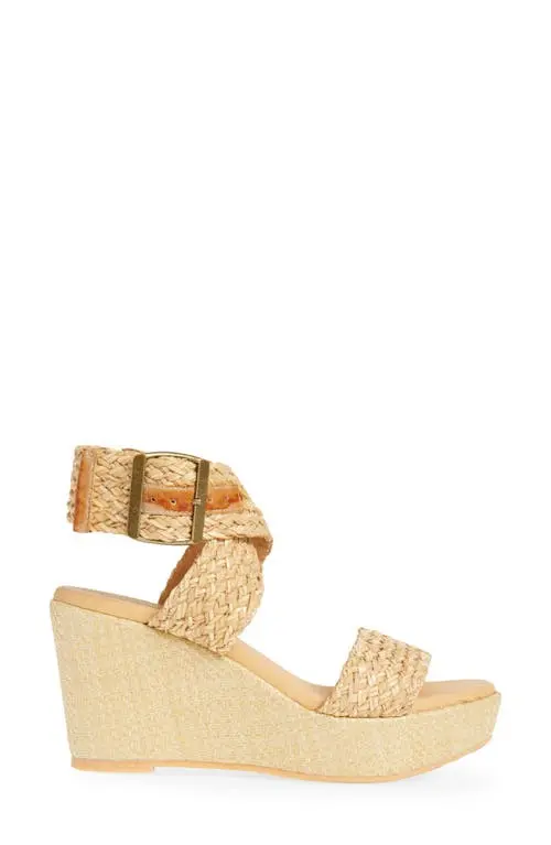 CHOCOLAT BLU Isabel Raffia Wedge Sandals