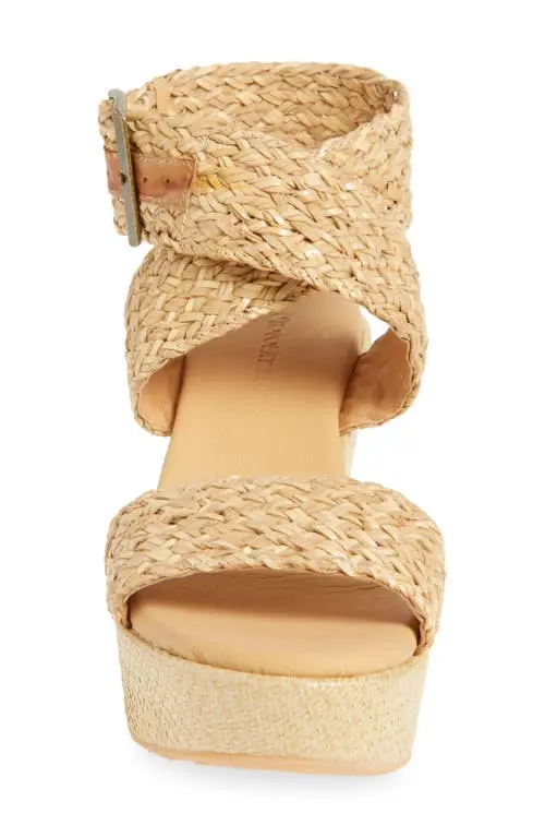 CHOCOLAT BLU Isabel Raffia Wedge Sandals