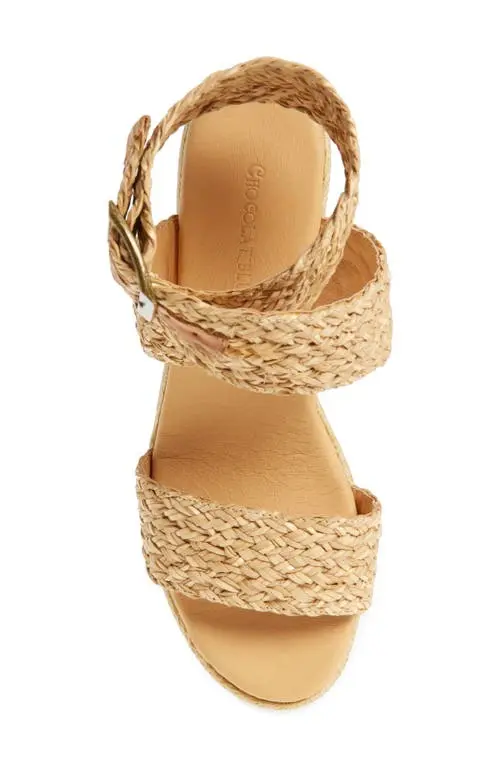 CHOCOLAT BLU Isabel Raffia Wedge Sandals