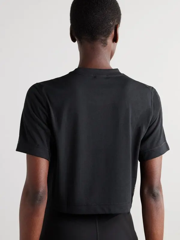 On Train Cropped Recycled-jersey T-shirt