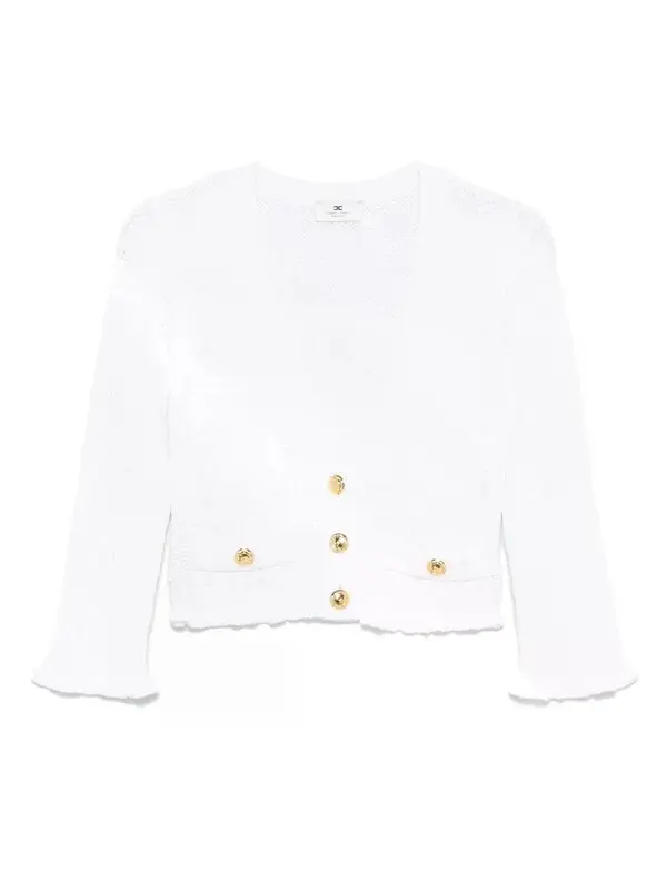 Elisabetta Franchi Logo-button Cardigan - White