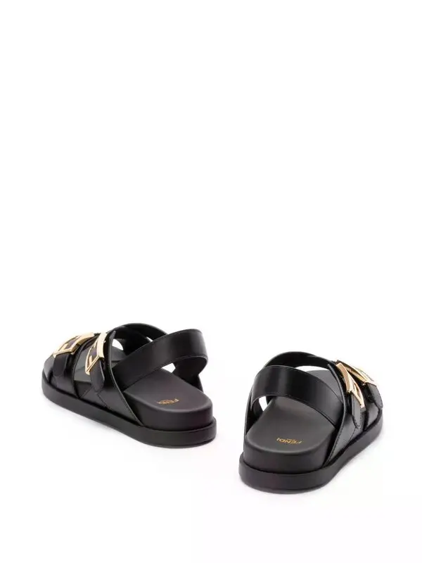 Fendi Leather Sandals - Black