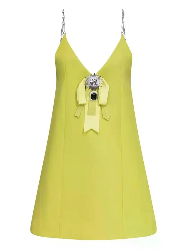 Area Crystal-Embellished Mini Dress In Green - 30% Off | Editorialist
