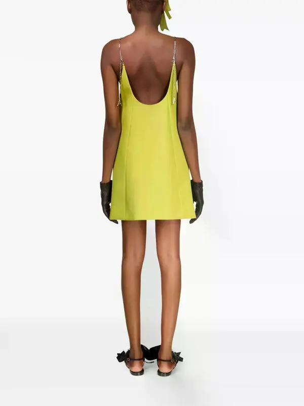 Area Crystal-Embellished Mini Dress In Green - 30% Off | Editorialist