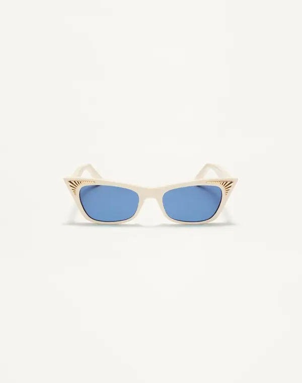 Valentino Garavani Cat-eye Acetate Frame - Ivory/blue