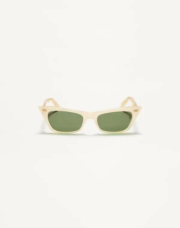 Valentino Garavani Cat-eye Acetate Frame - Pearl Grey/green