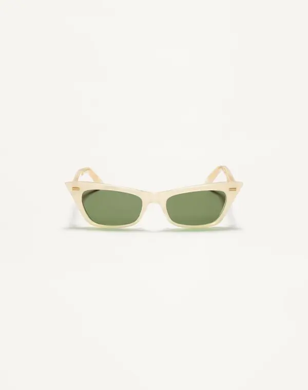 Valentino Garavani Cat-eye Acetate Frame - Pearl Grey/green