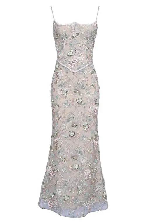 House Of Cb Naima Embroidered Sequin Gown