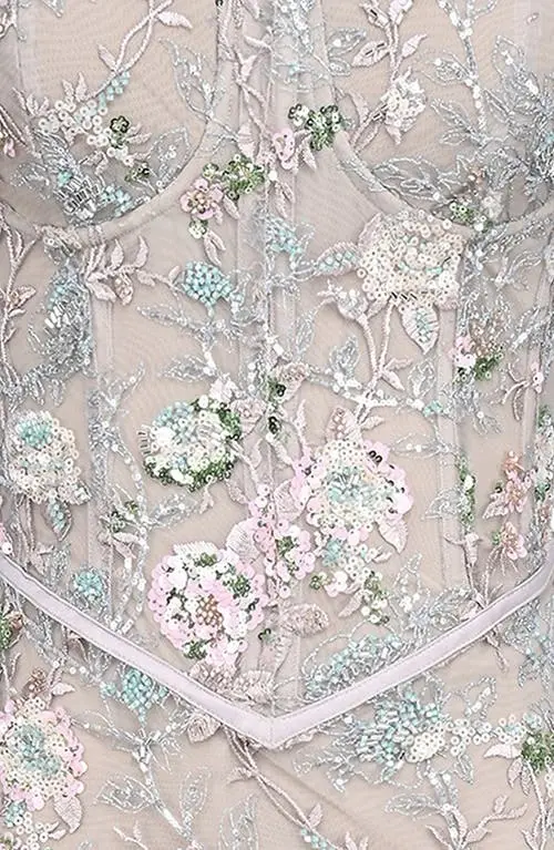 House Of Cb Naima Embroidered Sequin Gown