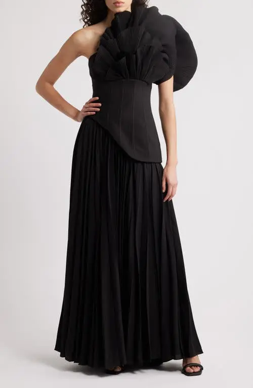 Acler Whittington Ruffle One-shoulder Gown