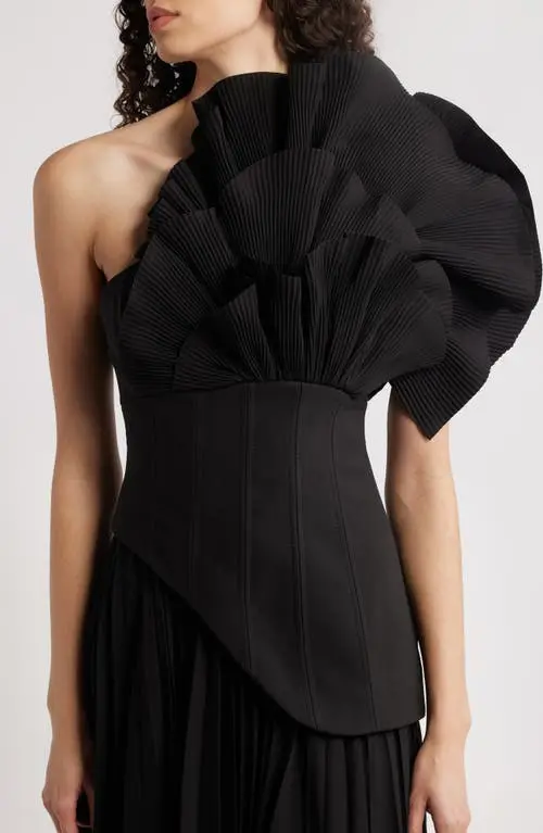 Acler Whittington Ruffle One-shoulder Gown