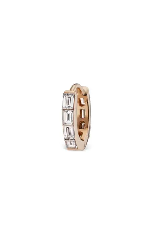 MARIA TASH Invisible Set Baguette Diamond Eternity Hoop Earring - Rose Gold