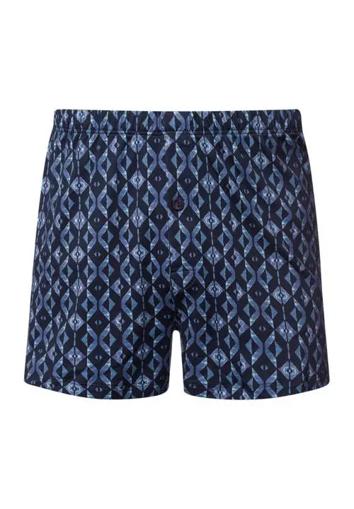 Hanro Cotton Sporty Cotton Boxer - Blue Diamonds