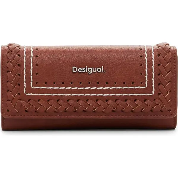 Desigual Long Faux Leather Wallet - Camel
