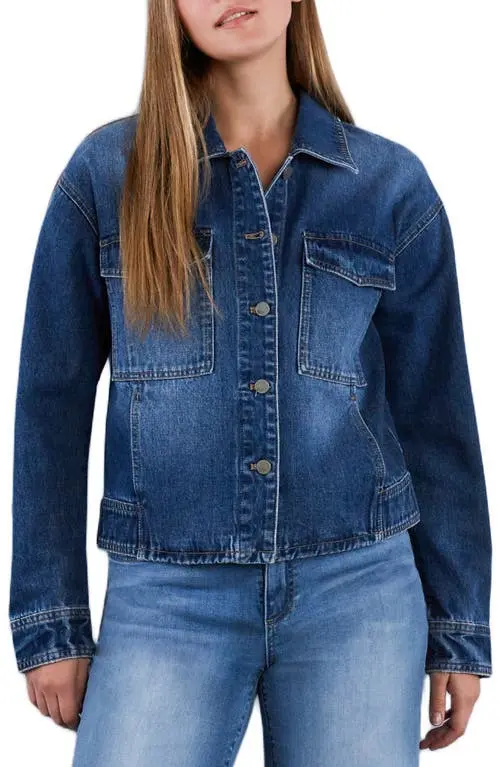 WASH LAB DENIM Retro Denim Trucker Jacket - Classic Blue