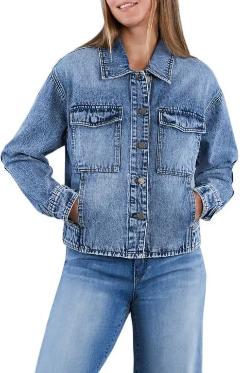 WASH LAB DENIM Retro Denim Trucker Jacket - Denim Lake