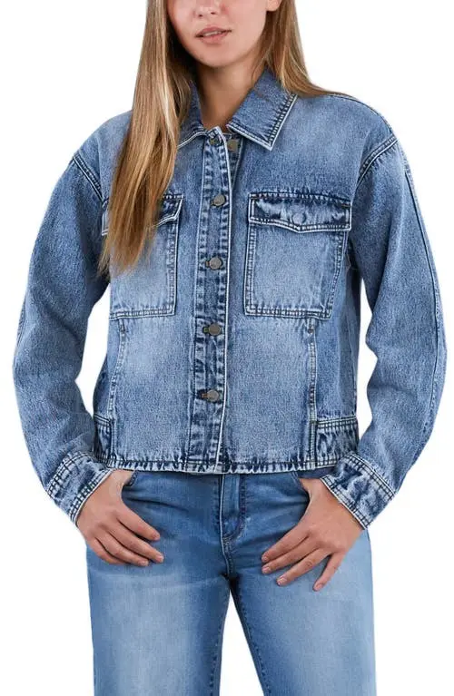 WASH LAB DENIM Retro Denim Trucker Jacket - Denim Lake