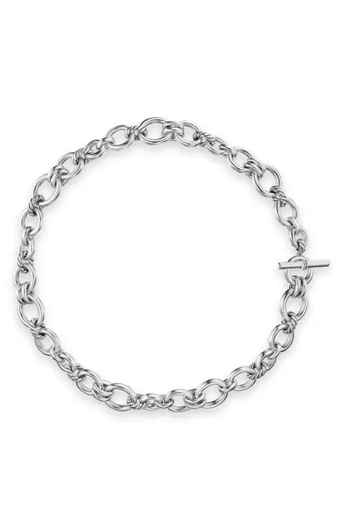 David Yurman Dy Mercer® Chain Necklace In Sterling Silver With Diamonds - Diamond/ Silver