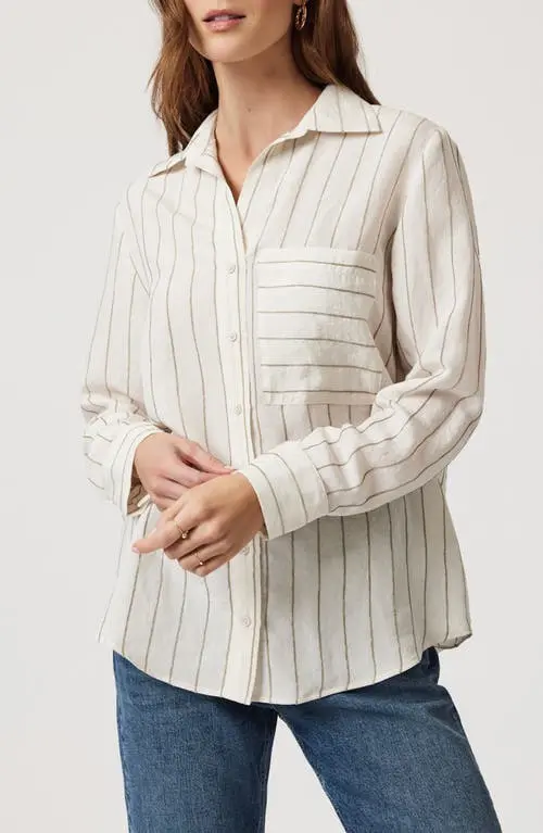 MAVI Oversized Striped Button-up Shirt