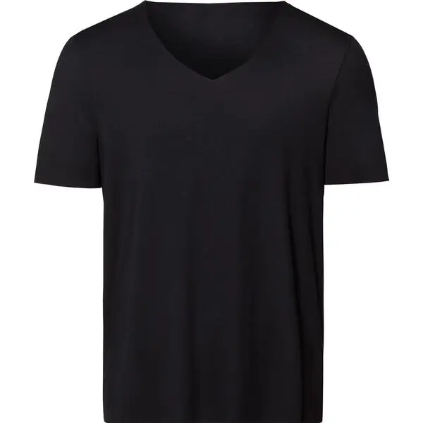 Hanro Clean Cut Seamless V-neck T-shirt - Black