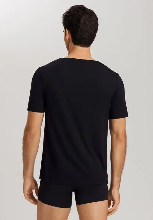 Hanro Clean Cut Seamless V-neck T-shirt - Black
