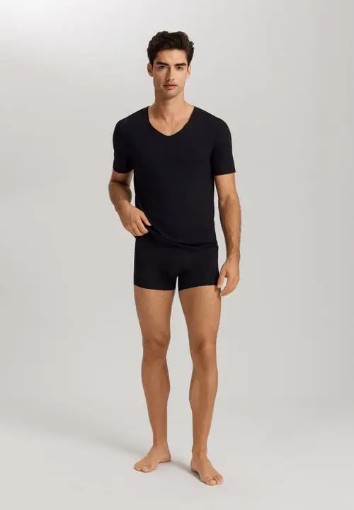 Hanro Clean Cut Seamless V-neck T-shirt - Black