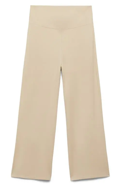 Mango Fine-knit Wide Leg Maternity Pants - Sand