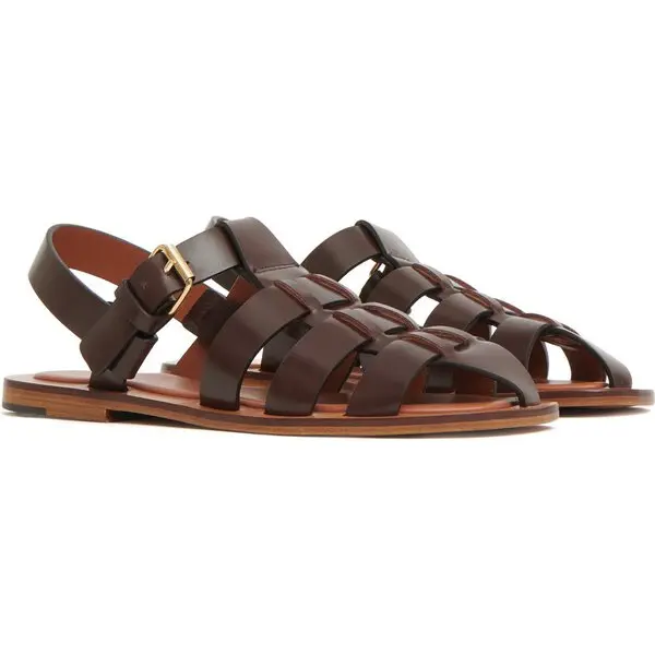 MANSUR GAVRIEL Slingback Fisherman Sandal - Chocolate