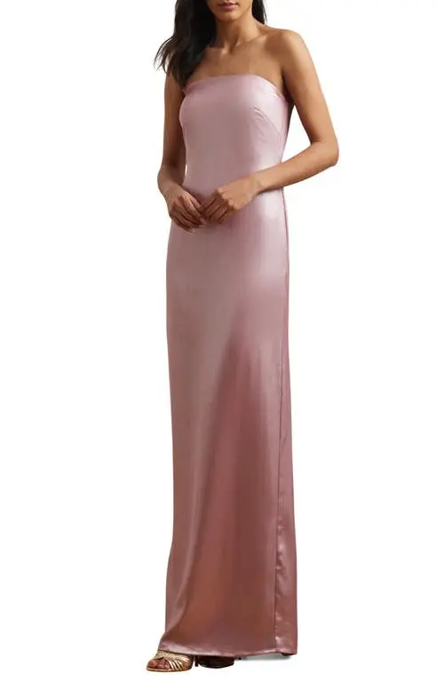 Ralph Lauren Foil Strapless Charmeuse Gown