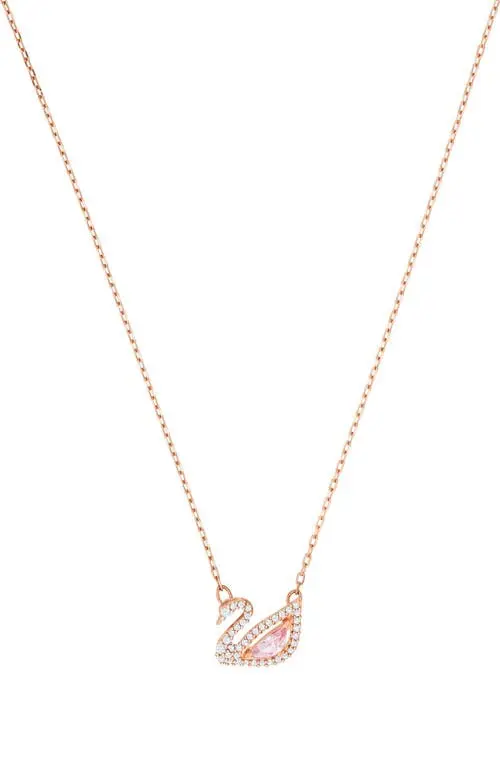 SWAROVSKI Dazzling Swan Necklace - Rose Gold