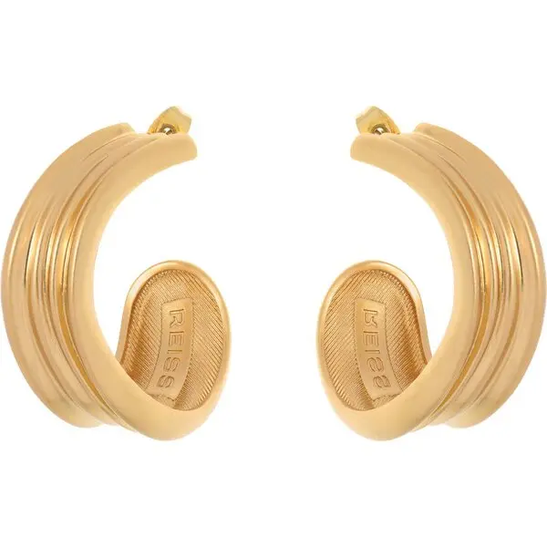 REISS Flavia Hoop Earrings - Gold Tone