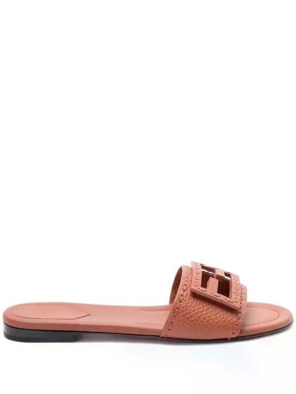 Fendi Logo-buckle Slides - Orange