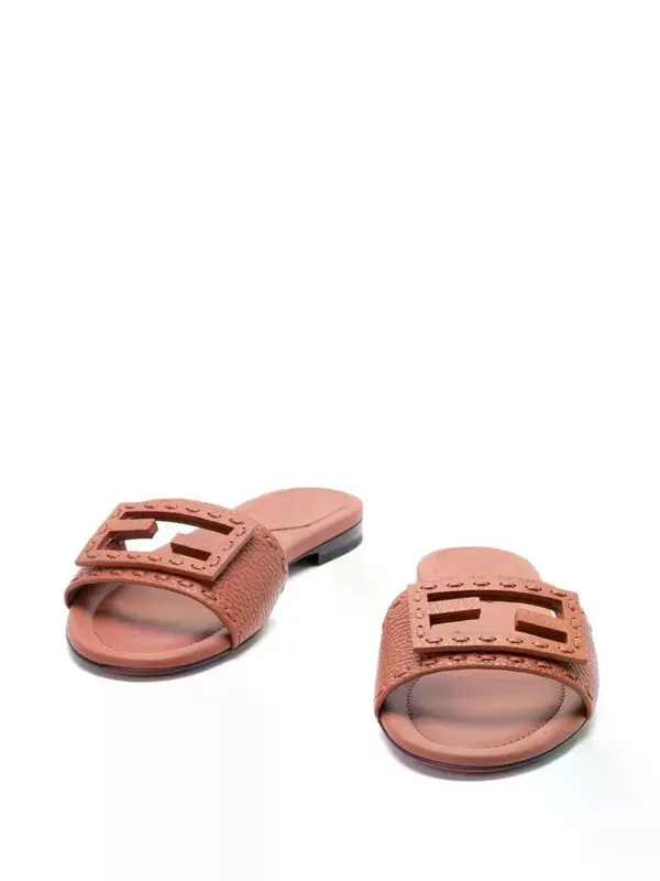 Fendi Logo-buckle Slides - Orange