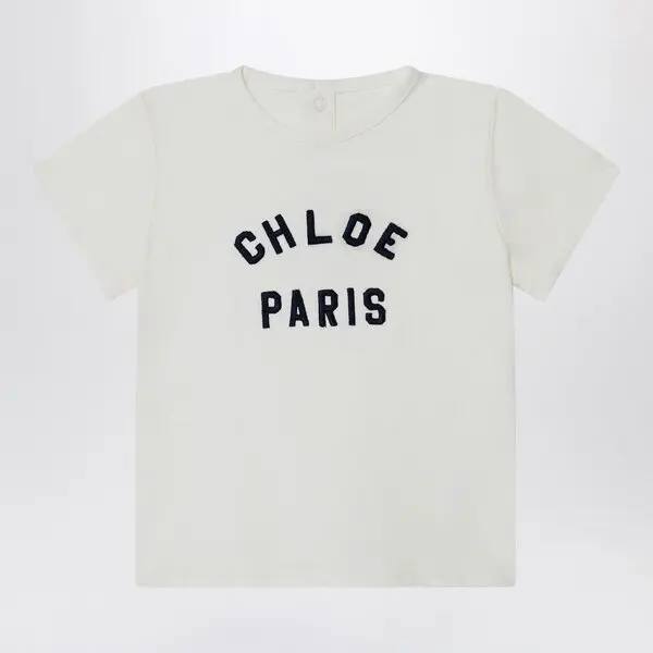Chloé Cotton T-shirt With Embroidered Logo - White