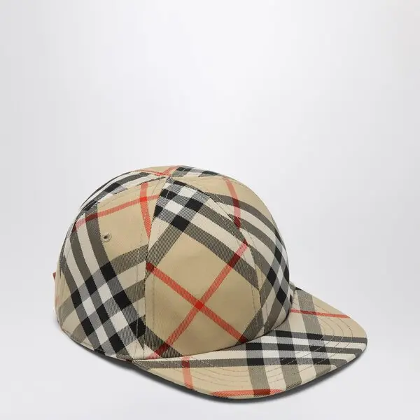 Burberry Check Pattern Baseball Cap - Beige