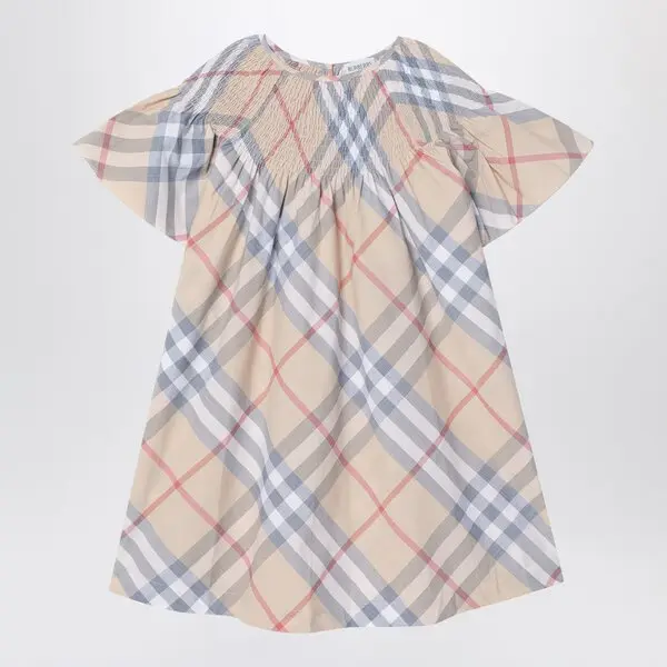 Burberry Check Pattern Cotton Dress - Grey
