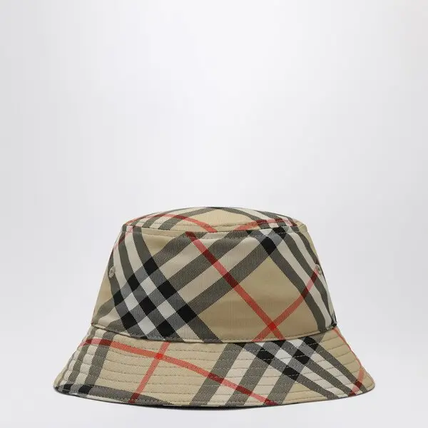 Burberry Check Bucket Hat - Beige
