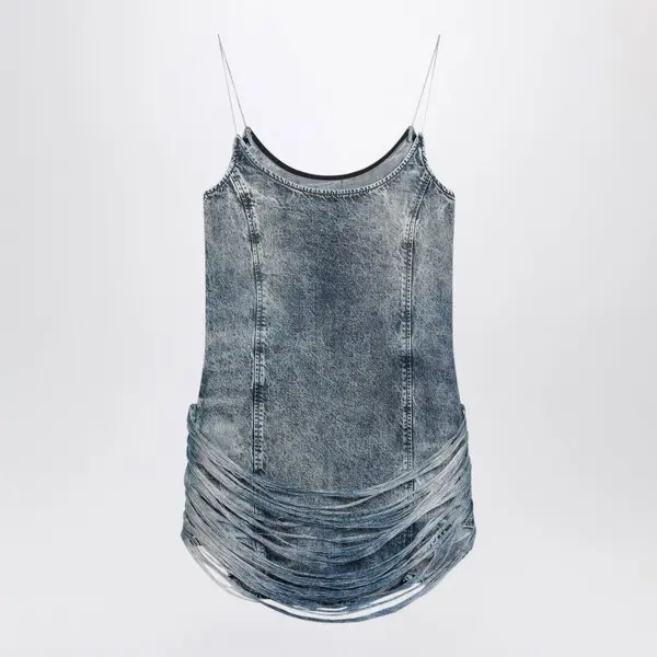 Diesel De-Dra-Short-Fsg' Distressed Denim Minidress - Blue